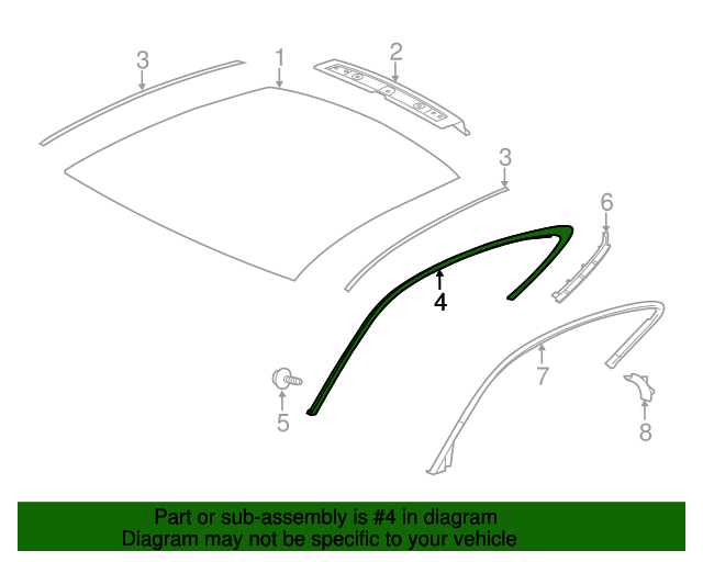 2015-2023 Jaguar F-Type Roof Drip Molding T2R66548 | AutoNationParts.com