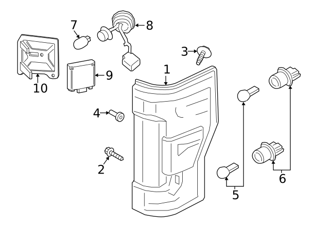 2017-2019 Ford Tail Lamp KC3Z-13405-B | OEM Parts Online
