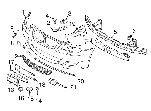 51117899051 - 2006-2007 BMW M5 Bumper Cover (51-11-7-899-051) | BMW of ...