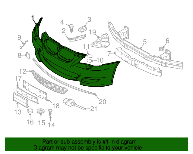 51117899051 - 2006-2007 BMW M5 Bumper Cover (51-11-7-899-051) | BMW of ...