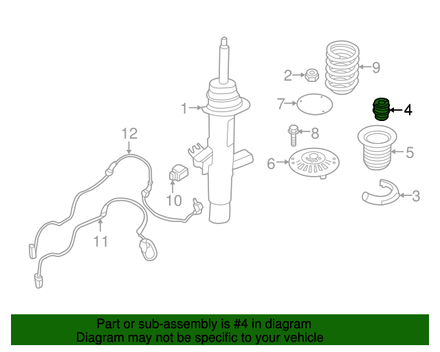 31336858241 - 2014-2022 BMW Strut Bumper (31-33-6-858-241) | BMW of ...