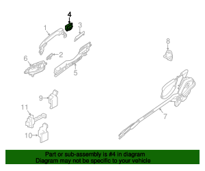 2009-2022 Nissan Escutcheon Outside Handle Right-hand 82646-9N01A ...