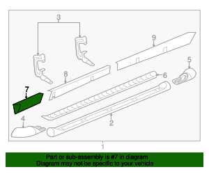 25816111 - Passenger Side Assist Step Front Extension - 2007-2014 GM ...