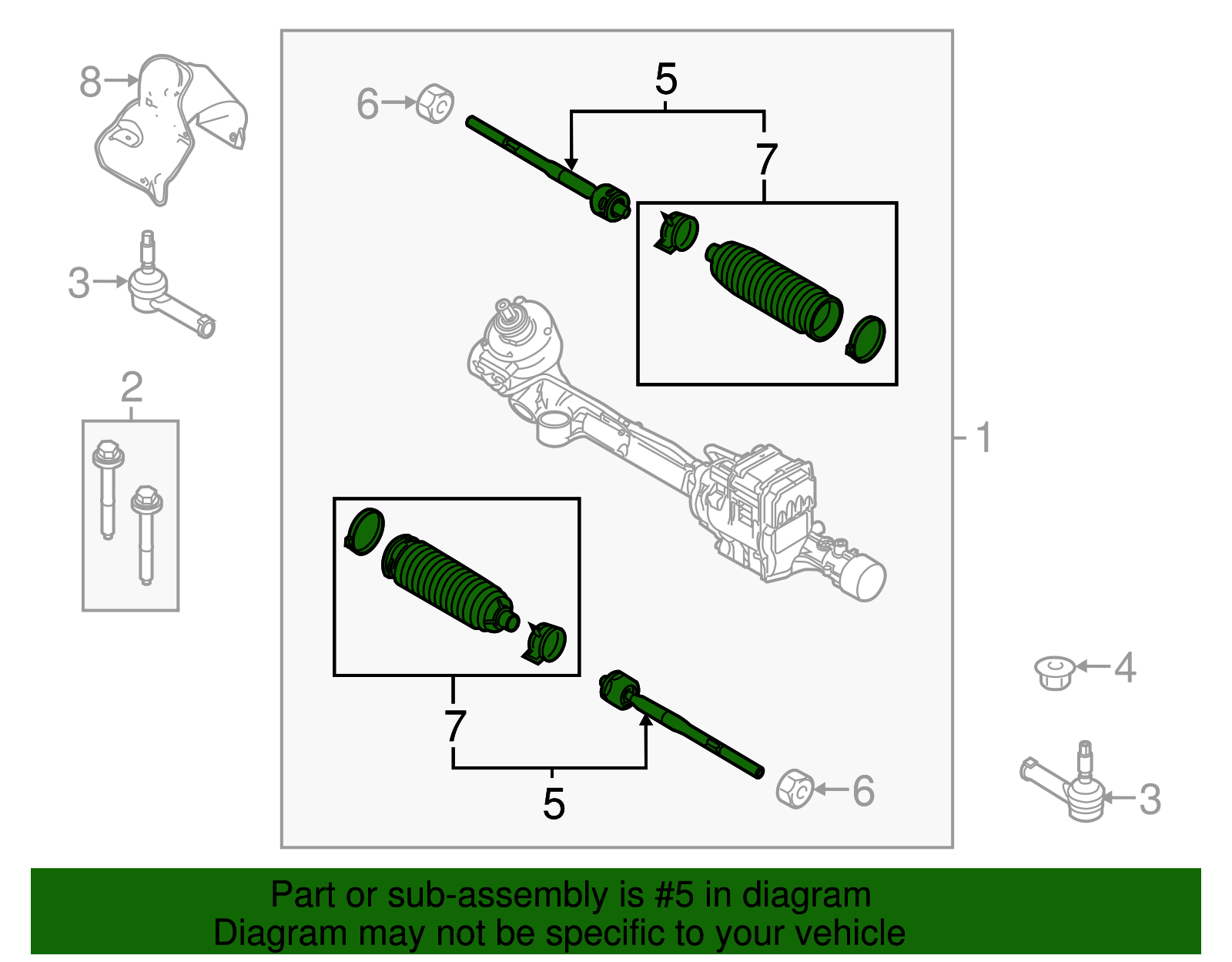 2016-2020 Ford | Inner Tie Rod | GG1Z-3280-A | Walls' Ford Parts