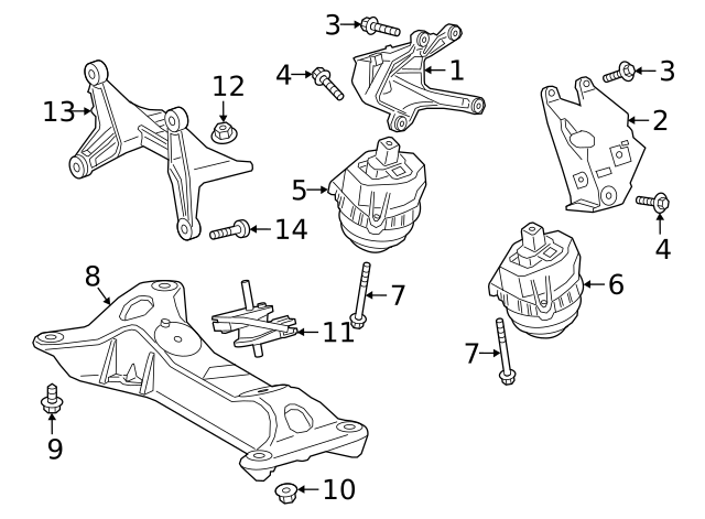 22-11-6-860-466 - Engine Mount 2019-2023 BMW | AutoNationParts.com