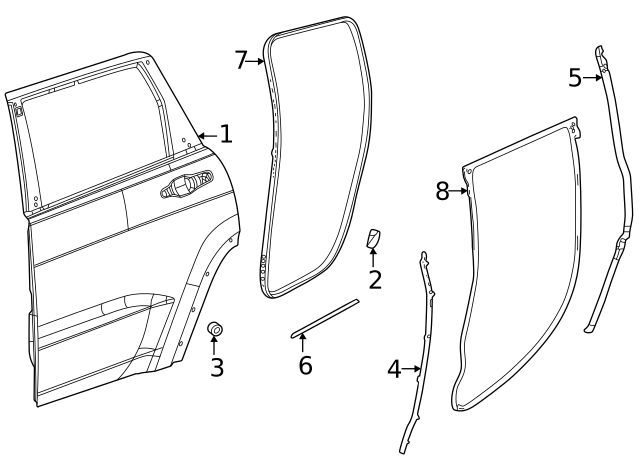 2022-2023 Jeep Door Seal 68455258ac | TascaParts.com