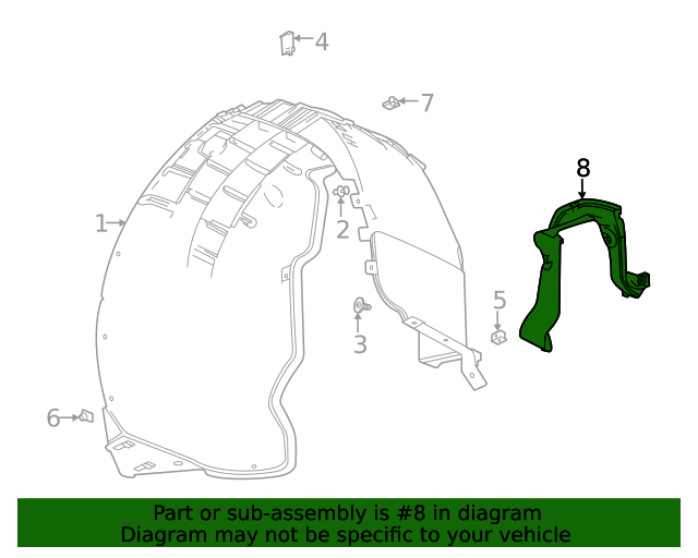 2020-2025 Chevrolet Corvette Quarter Panel Splash Shield 84248831 | GM ...