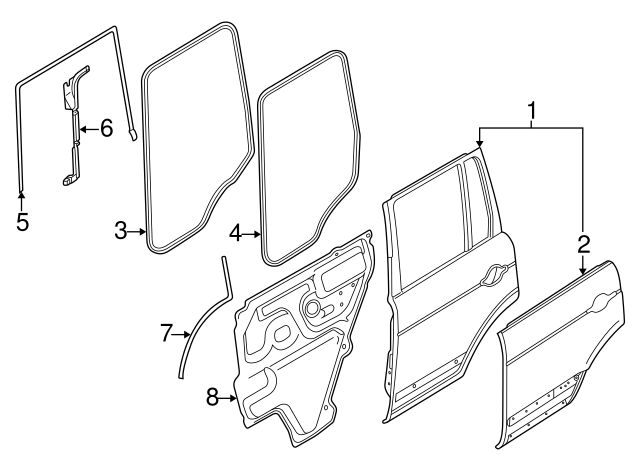 2009-2012 Land Rover Range Rover Body Weather-Strip LR012459 ...