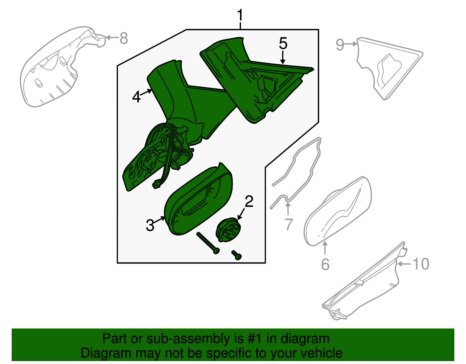 Genuine Side Mirror Kit for 2004-2011 Saab 9-3 | Part# 12845710 | Over ...