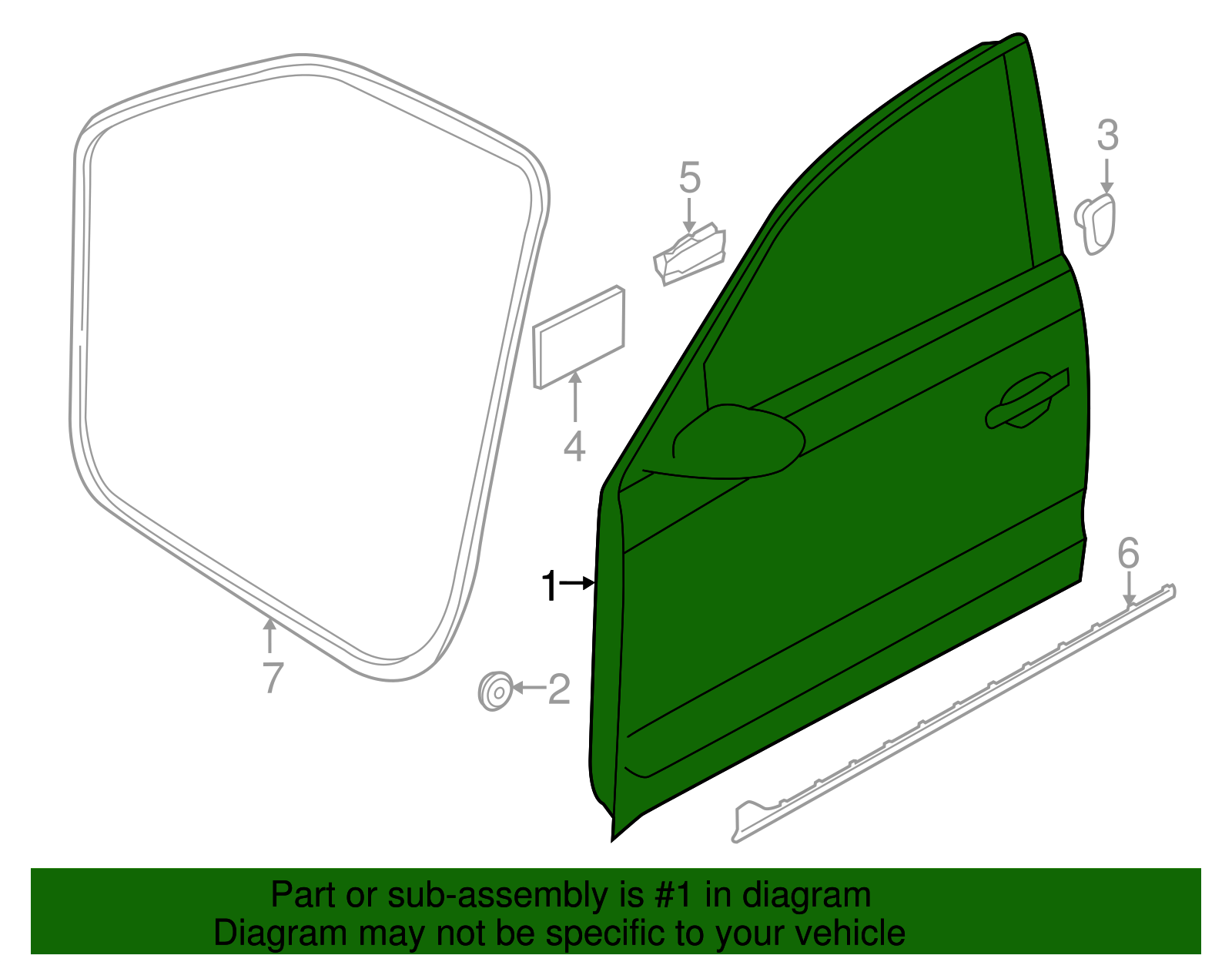 2012-2019 Volkswagen Passat Door Shell 561-831-055-G | VW Direct Parts