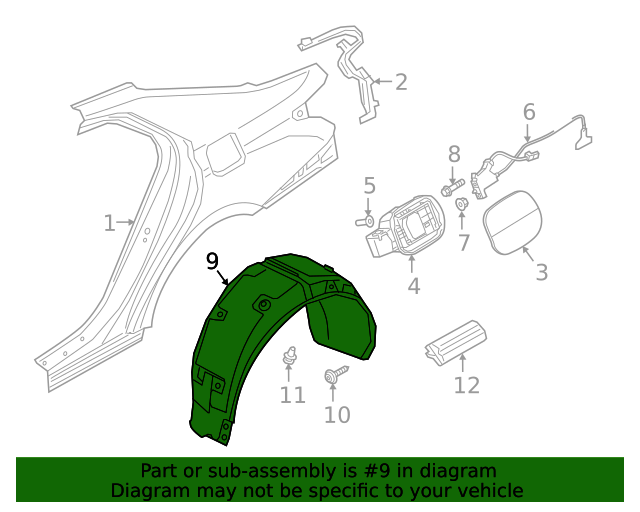 2020-2021 Genesis G90 Guard Assembly Rear Wheel Right-hand 86822-D2500 ...