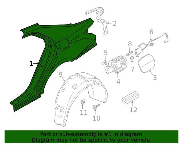 2020-2022 Genesis G90 Panel Assembly Quarter Outer Left-hand 71503 ...