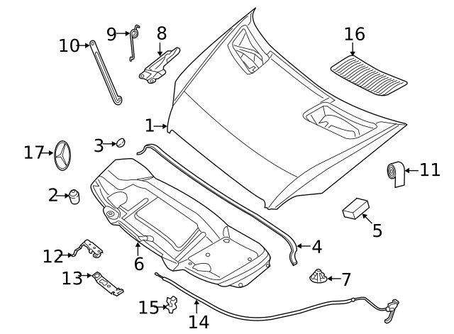 001-995-47-77 - Release Cable Retainer 2010-2018 Mercedes-Benz ...