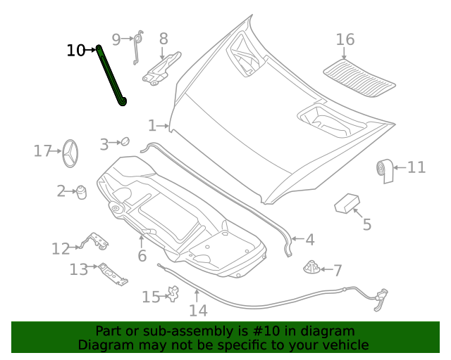 906-887-00-72 - Support Rod 2010-2018 Mercedes-Benz | Mercedes-Benz USA ...