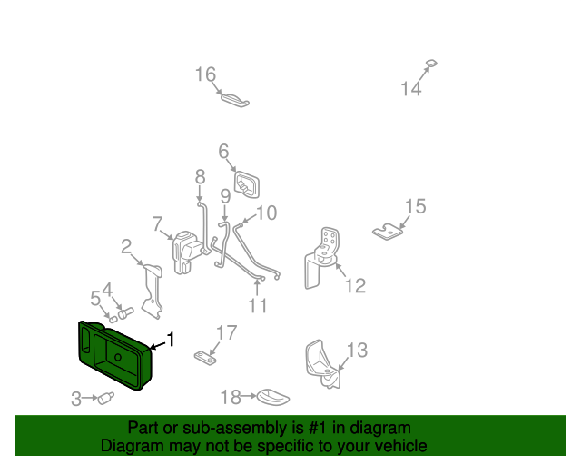 1996-2007 GM Primed Rear Outside Door Handle 15269298 GM ...