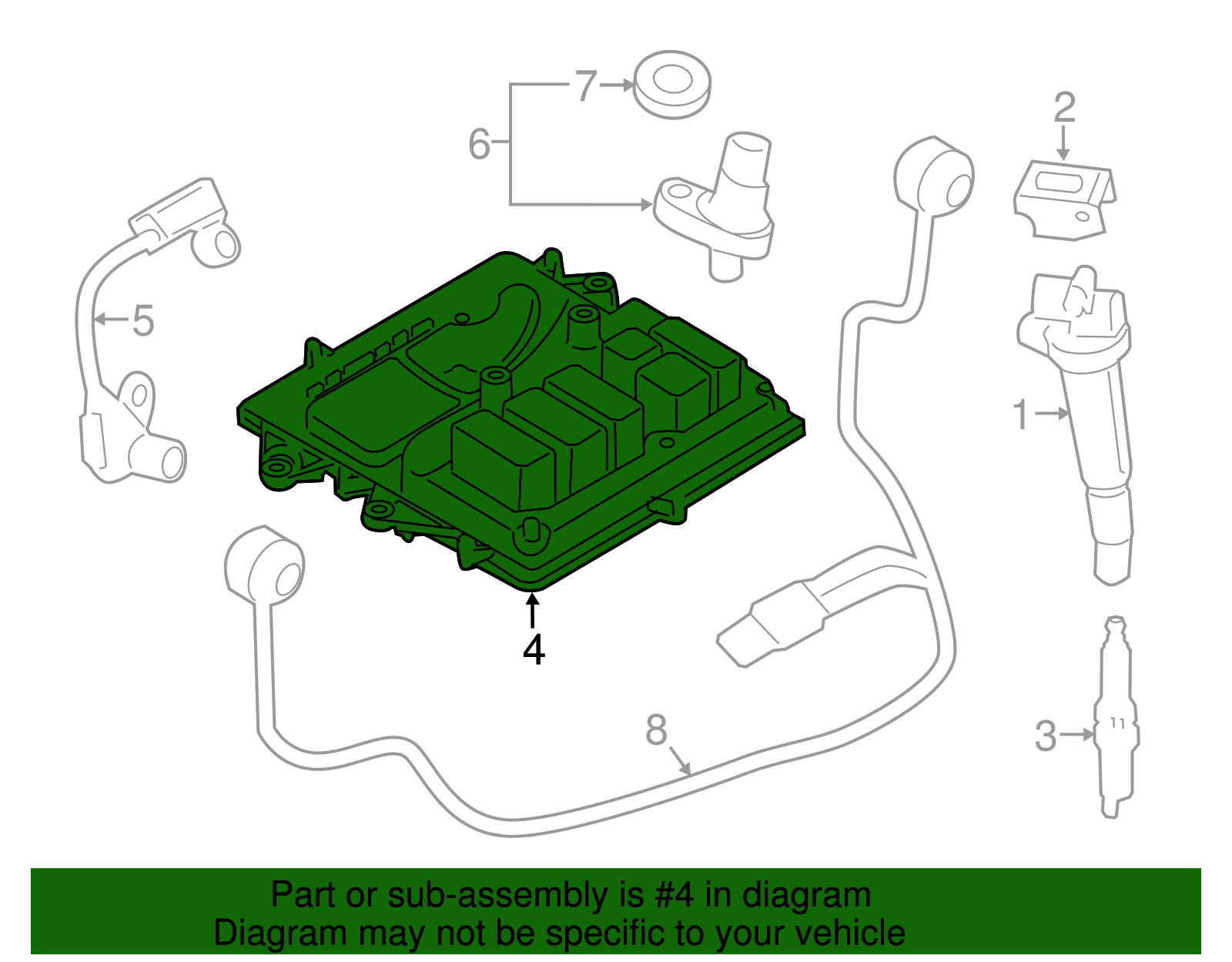 12148617572 - 2014-2015 BMW X1 Engine Control Module (ECM) (12-14-8-617 ...