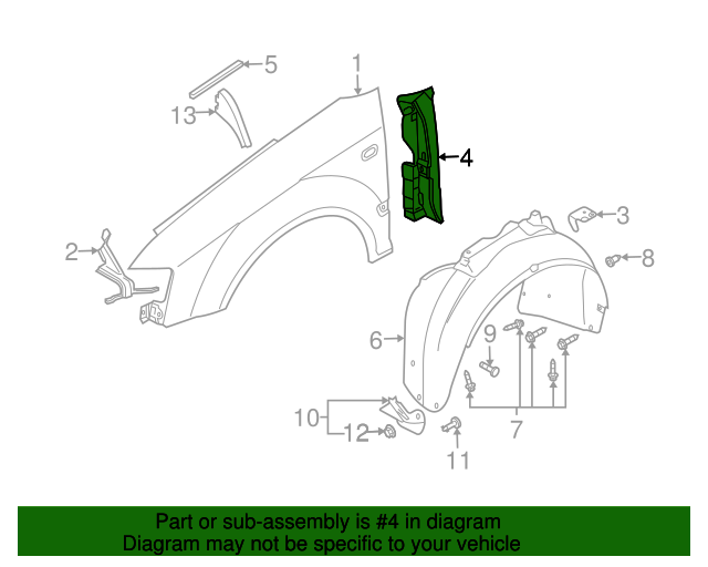 2003-2009 Audi Fender Insulator 8H0-821-112 | OEM Parts Online