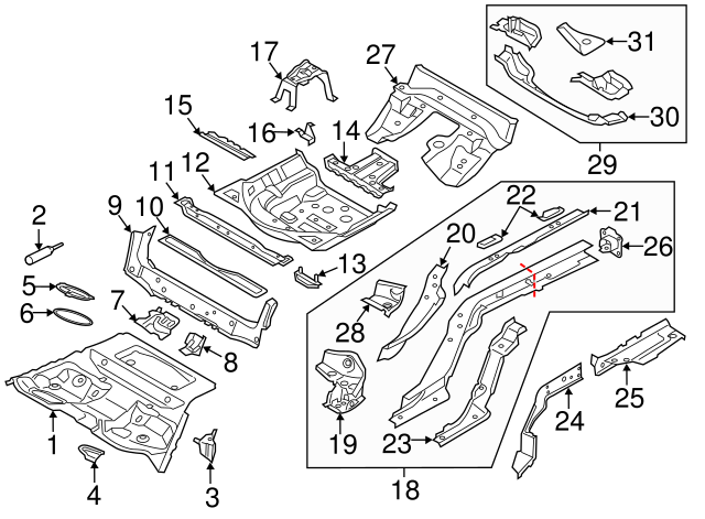 2008-2020 Audi Exhaust System Hanger Bracket 8K0-253-144-E | Genuine ...