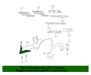 2005-2015 Toyota Tacoma Lower Molding 75641-04010 | Toyota Parts Center
