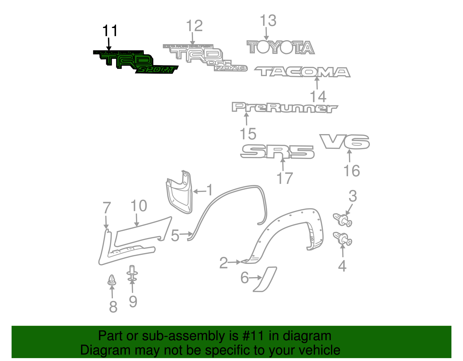2005-2013 Toyota Tacoma Decal 75996-04060-A0 | Toyota Parts Center