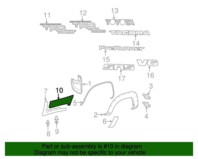 76926-04020 - Stone Guard - 2005-2015 Toyota Tacoma | Discount Parts ...