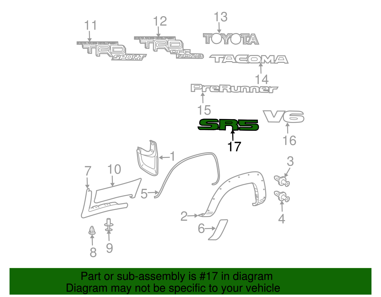 2005-2015 Toyota Tacoma Nameplate 75472-04030 | OEM Parts Online