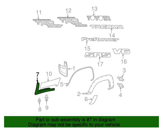75631-04010 - Lower Molding - 2005-2015 Toyota Tacoma | nashuatoyota