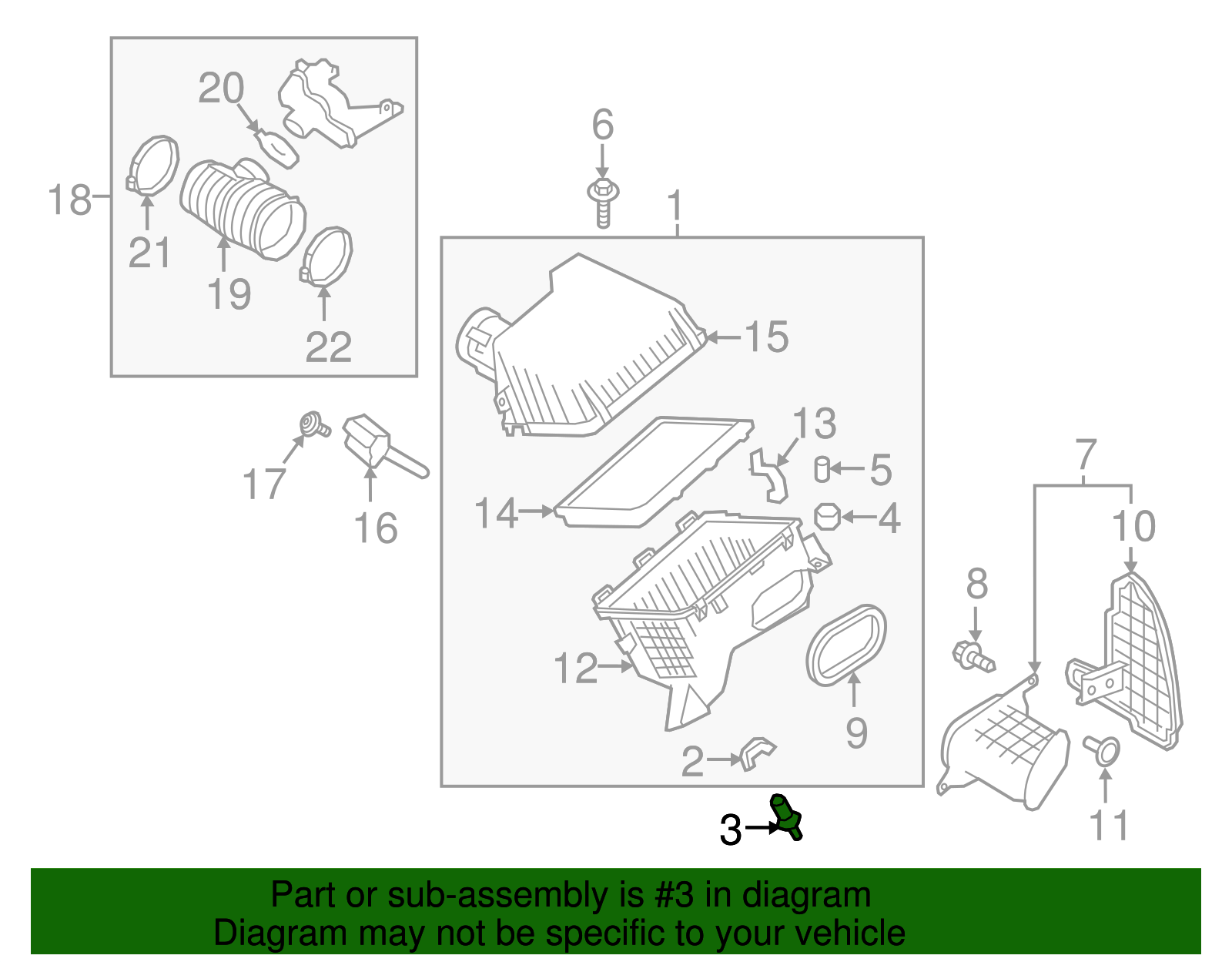 2004-2024 Nissan Air Cleaner Body Bolt 16516-EC00A | Boro Nissan Parts