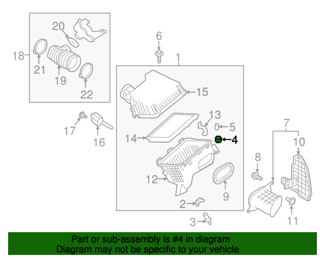 2013-2020 Nissan Air Cleaner Assembly Rubber Mount 16557-5X20A ...