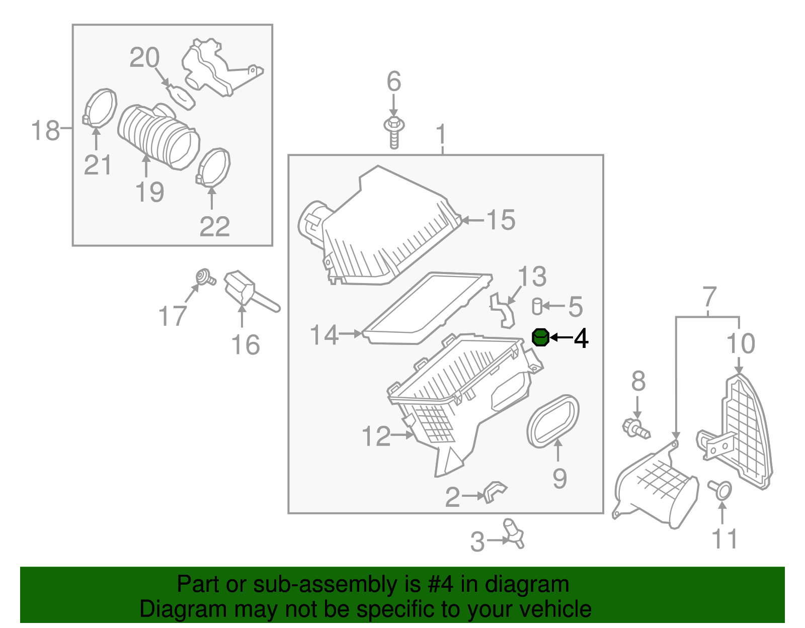 2013-2025 Nissan Air Cleaner Assembly Upper Mount 16557-5X20A | Ziegler ...