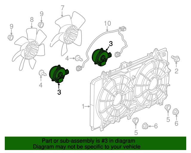 2012-2017 Chevrolet Engine Cooling Fan Motor 19355766 | TascaParts.com