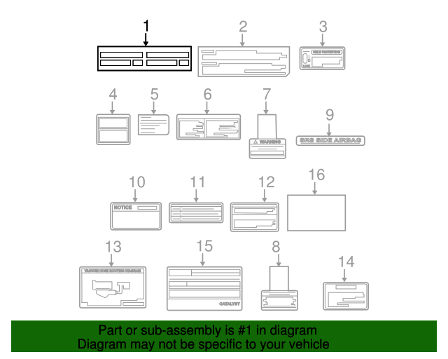 2003-2004 Toyota AC Label 88723-02100 | Toyota Parts