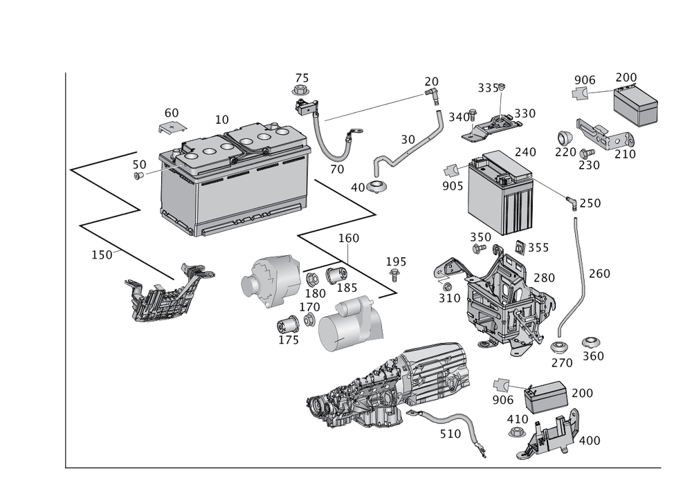 166-542-05-18 - Ground Line W Batt Sensor 2006-2019 Mercedes-Benz ...