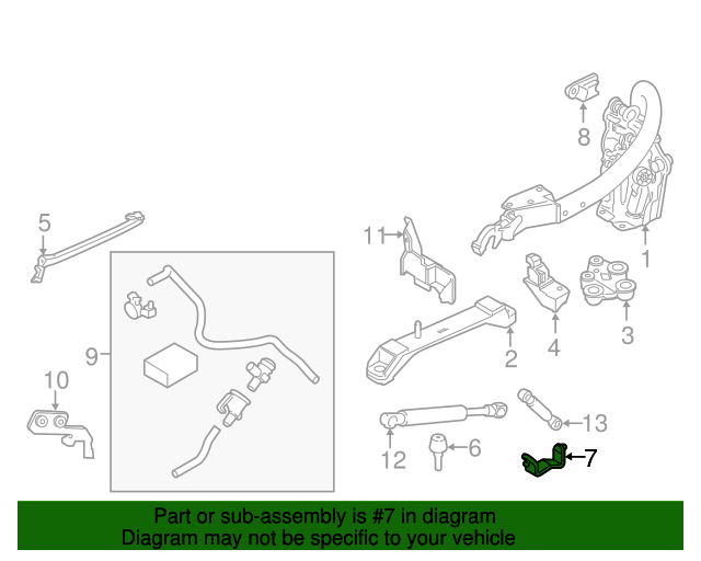 Genuine BMW 54-37-7-197-977 | Convertible Top Stowage Compartment Stop ...