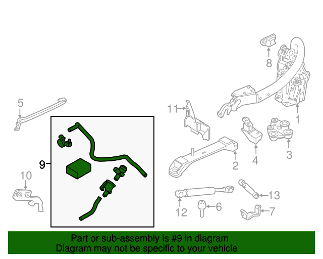 54377187745 - 2007-2020 BMW Convertible Top Stowage Compartment Drain ...