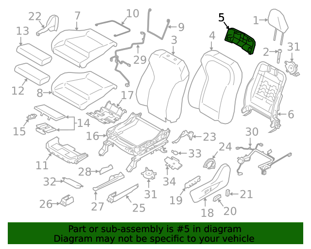 2019-2021 Subaru Ascent Seat Back Panel 64115XC09AVH | Subaru Parts Store