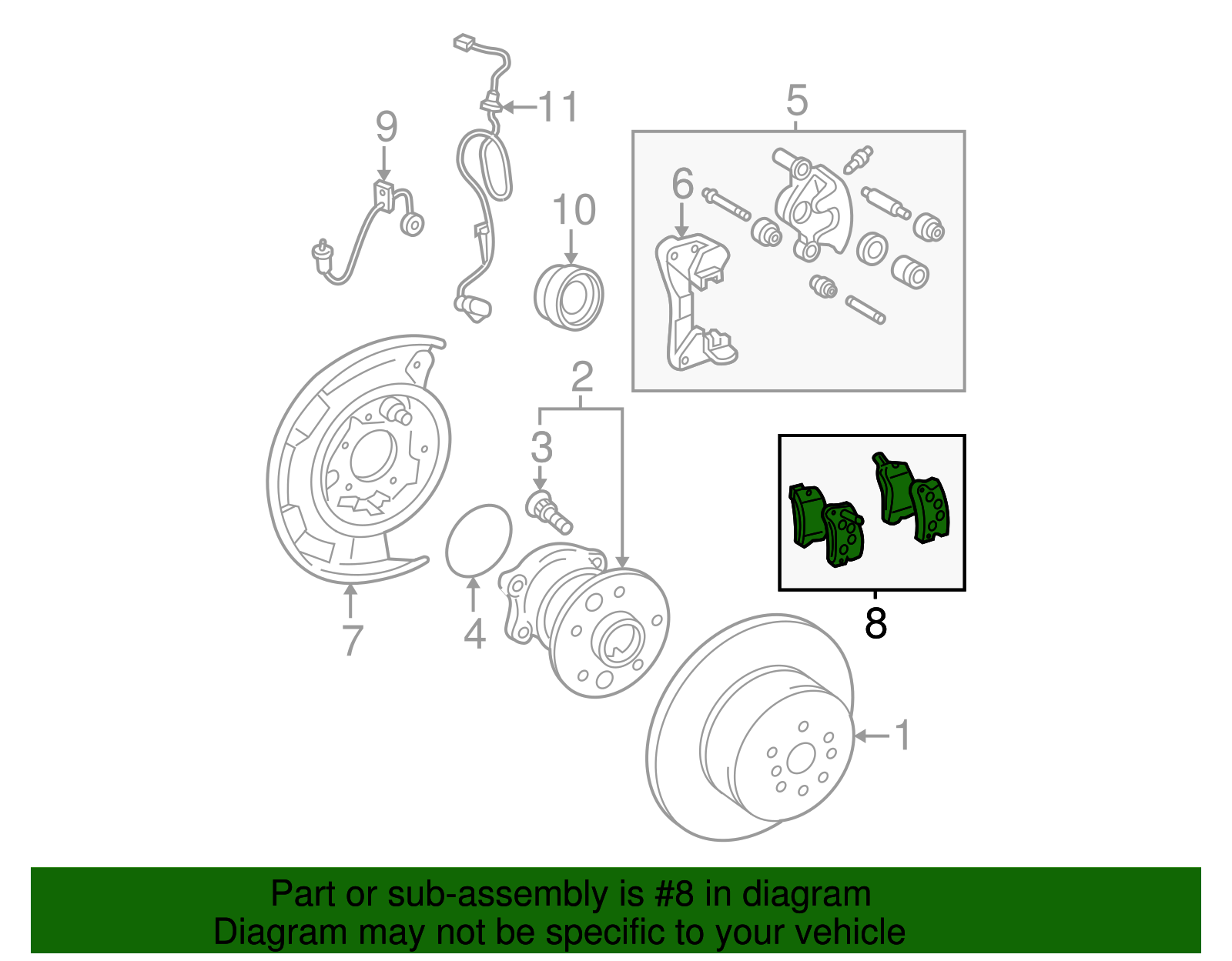 2002-2008 Toyota Brake Pads Rear 04466-06030 | Toyota Parts Center