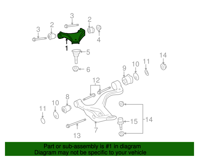 Genuine OEM Upper Control Arm Part# RBJ500232 Fits 2005-2009 Land Rover ...
