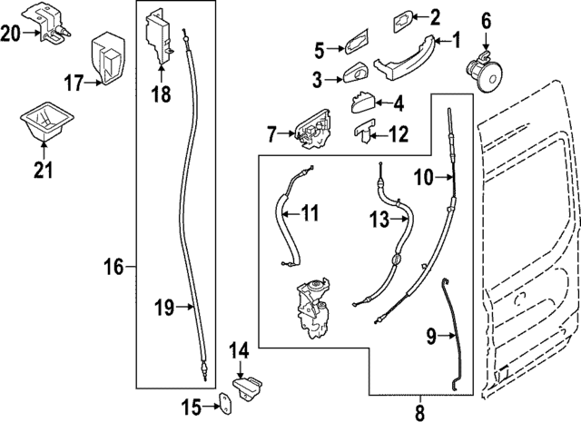 2024 Ford E-Transit Lower Latch JK4Z-6143288-R | OEM Parts Online