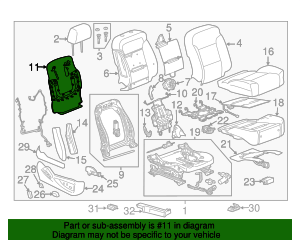 2015-2020 Chevrolet Cocoa Front Seat Back Cushion Finish Panel 23365177 ...