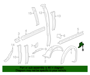 1996-2021 GM Rear Driver Side Seat Shoulder Belt Anchor Plate 15981623 ...