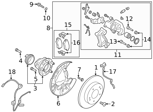 2020 Kia Forte ABS Sensor - Passenger Side (RH) 58960-M6500 ...