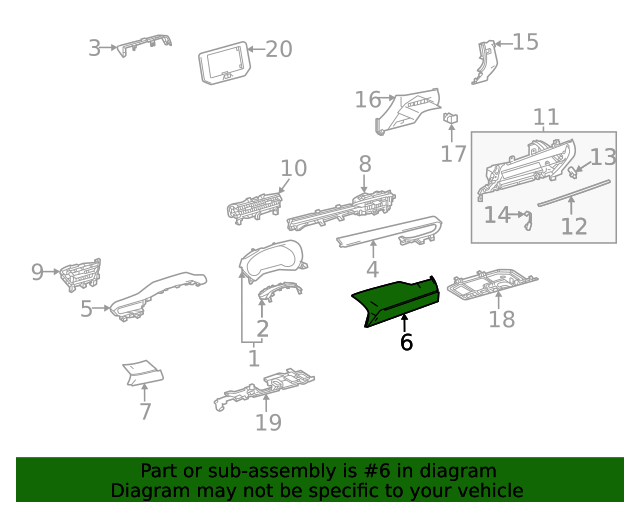 55475-48150-C1 - Dash Pad 2021 Toyota Venza | Longo Toyota Parts