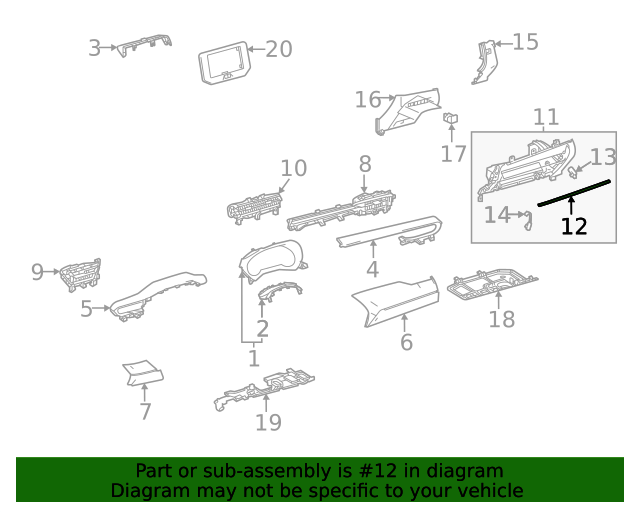 55437-48170 - Instrument Panel Trim Panel Clip - 2021-2023 Toyota Venza ...