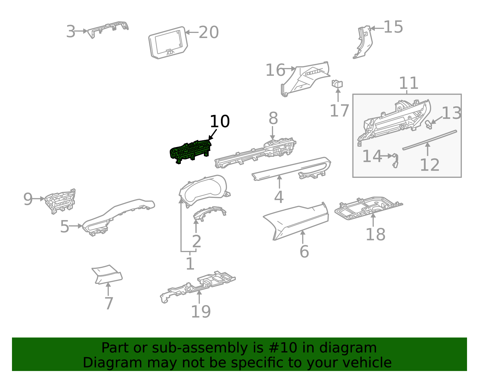 2021-2024 Toyota Venza Center Grille 55670-48160 | Sparks Parts