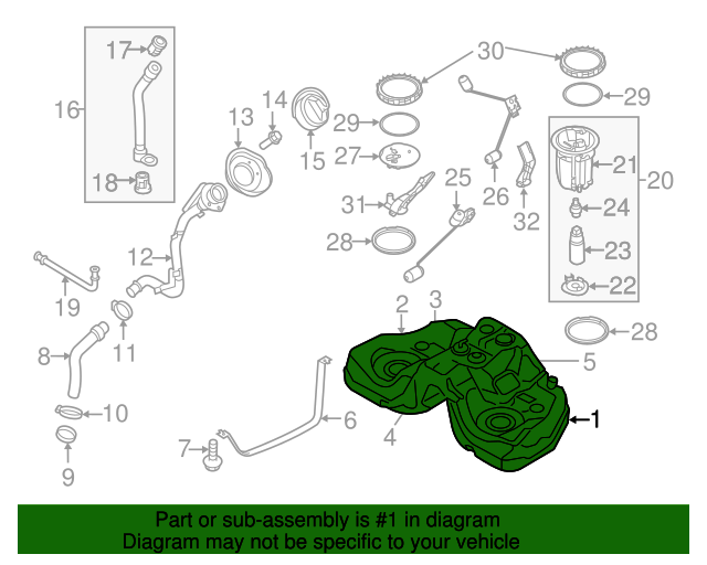 2009-2011 Mazda RX-8 Fuel Tank FF14-42-110A | TascaParts.com