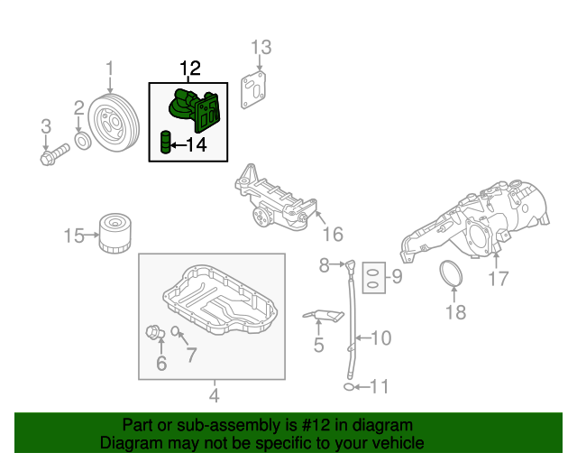 21522-2C000 - Engine Oil Filter Housing 2010-2014 Hyundai Genesis Coupe ...