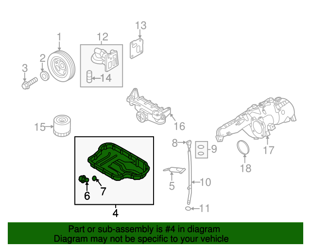 Genuine Oil Pan for 2010-2014 Hyundai Genesis Coupe | Part# 21510-2C000 ...