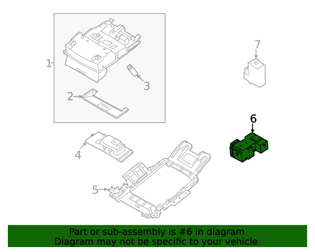25450-6RA0A - Sunroof Switch 2021-2024 Nissan | Nissan Parts ...