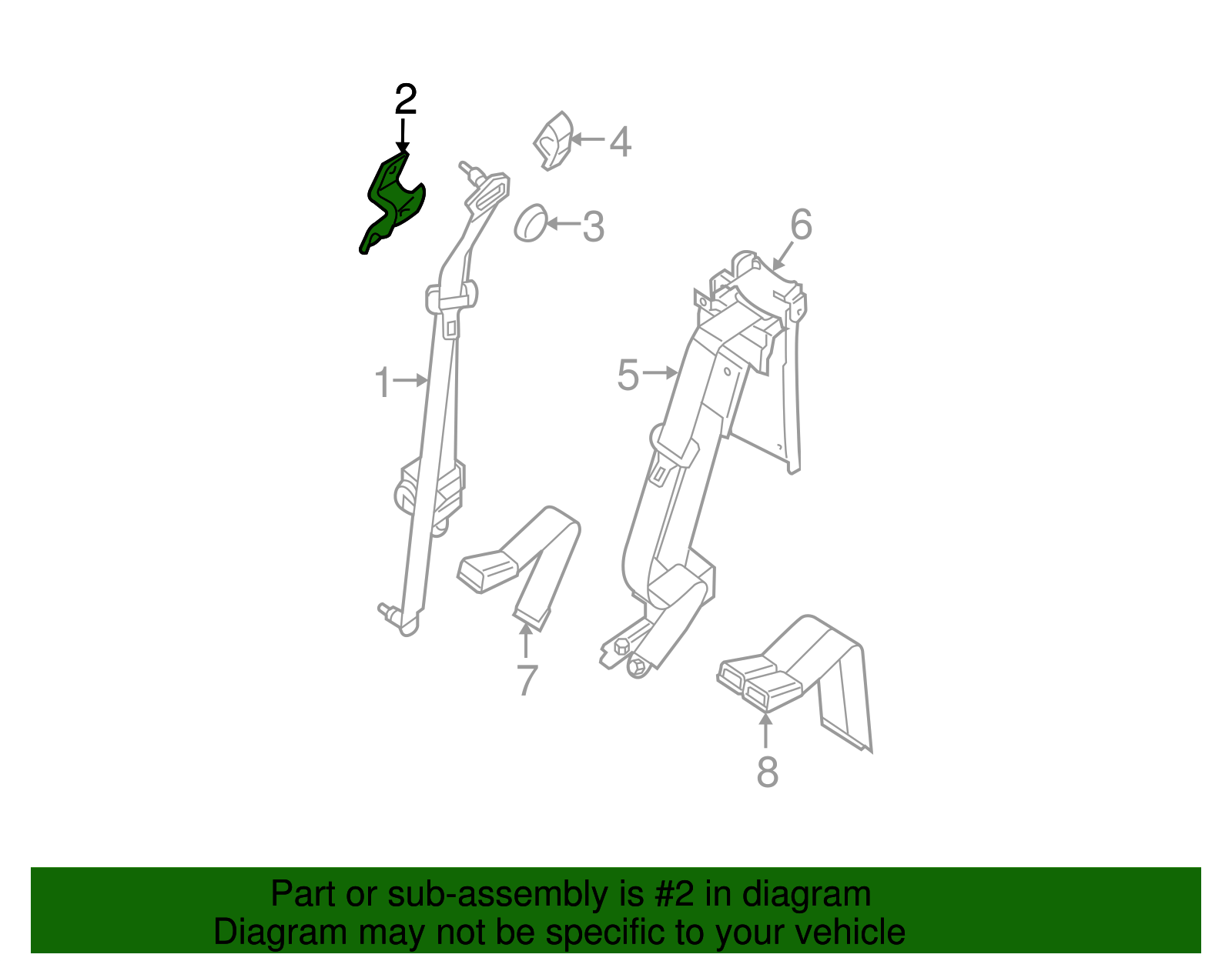 2005-2024 Nissan Belt & Retractor Bracket 86868-EA10B | Ziegler Nissan ...